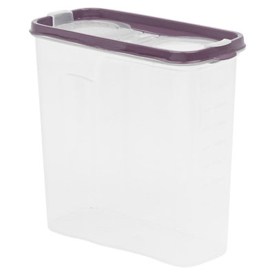 URBNLIVING Height 21cm 2.5L Purple Colour Plastic Food Storage Cereal ...