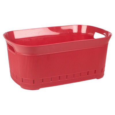 URBNLIVING Height 23cm Red Large Laundry Washing Basket Dirty Clothes ...