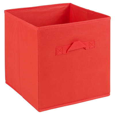 URBNLIVING HEIGHT 24CM COLLAPSIBLE RED CUBE MEDIUM STORAGE BOXES KIDS ...