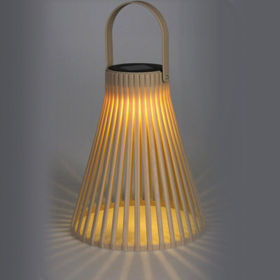 URBNLIVING Height 25cm Beige Colour Solar Powered Lantern LED Warm ...