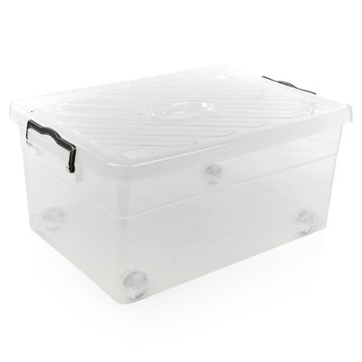 URBNLIVING Height 25cm Clear Plastic Stackable Airtight Storage Box ...