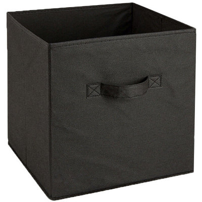 URBNLIVING Height 27cm Collapsible Black Cube Large Storage Boxes Kids ...