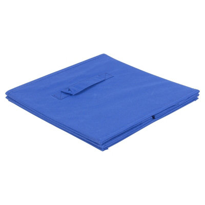 URBNLIVING Height 27cm Collapsible Dark Blue Cube Large Storage Boxes ...