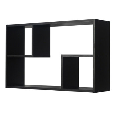 URBNLIVING Height 38cm Nyborg Rectangular Wooden Floating Wall Mounting ...