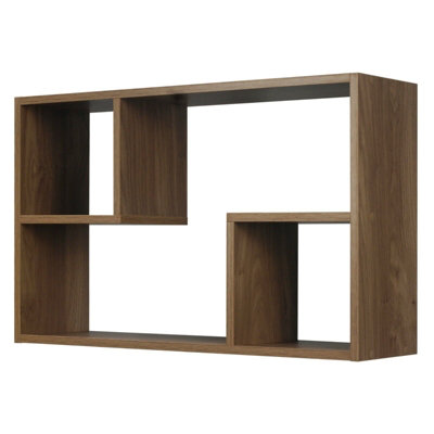URBNLIVING Height 38cm Nyborg Rectangular Wooden Floating Wall Mounting ...