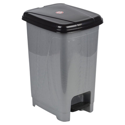 Buy URBNLIVING Height 41cm Grey 15L Slim Foot Pedal Rubbish Bin Trash ...