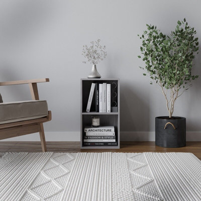 URBNLIVING Height 53.6cm 2 Shelf Wooden Bookcase Shelving Colour Cedar ...