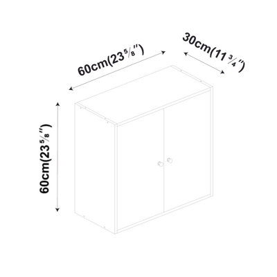 URBNLIVING HEIGHT 60CM 2 TIER WOODEN STORAGE CABINET SIDE FURNITURE ...