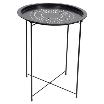 URBNLIVING Height 60Cm Folding Metal Round Bistro Coffee Table Colour ...