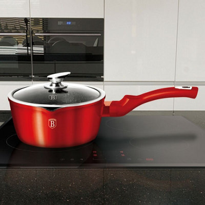 URBNLIVING Height 7.5cm Berlinger Haus 16cm Red With Lid Non Stick ...