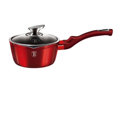 URBNLIVING Height 7.5cm Berlinger Haus 16cm Red With Lid Non Stick ...