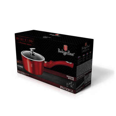 URBNLIVING Height 7.5cm Berlinger Haus 16cm Red With Lid Non Stick ...