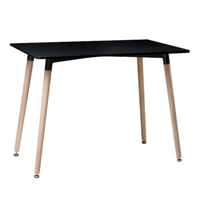URBNLIVING Height 75cm 4 6 Seat TROMSO Rectangle Scandi Colour Black ...