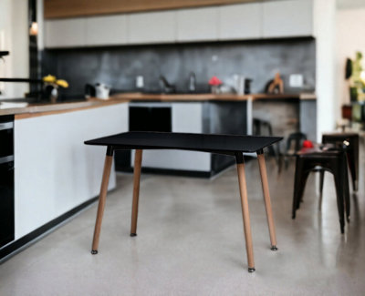 URBNLIVING Height 75cm 4 6 Seat TROMSO Rectangle Scandi Colour Black ...