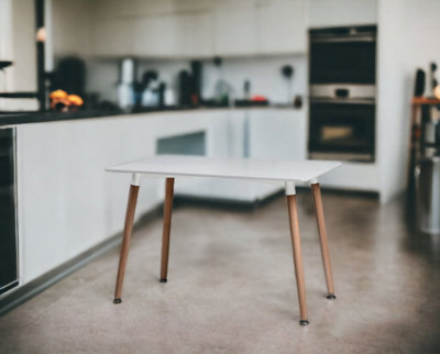 URBNLIVING Height 75cm 4 6 Seat TROMSO Rectangle Scandi Colour White ...