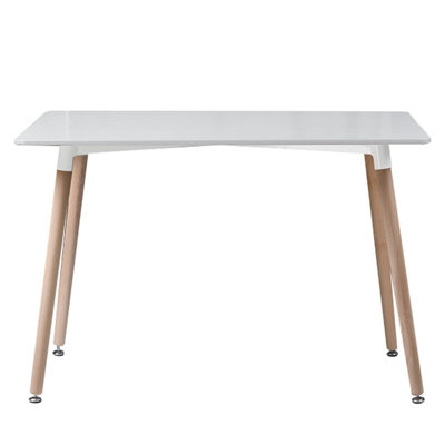 URBNLIVING Height 75cm 4 6 Seat TROMSO Rectangle Scandi Colour White ...