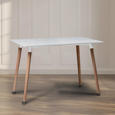 URBNLIVING Height 75cm 4 6 Seat TROMSO Rectangle Scandi Colour White ...