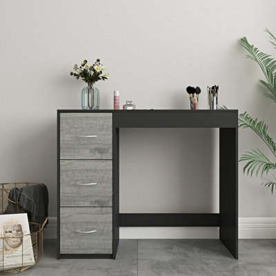 URBNLIVING Height 79.5cm 3 Drawer Wooden Bedroom Dressing Computer Work ...