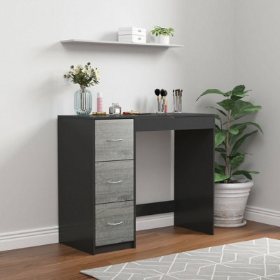 URBNLIVING Height 79.5cm 3 Drawer Wooden Bedroom Dressing Computer Work ...