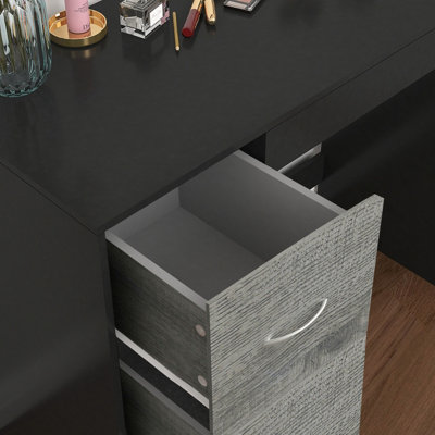 URBNLIVING Height 79.5cm 3 Drawer Wooden Bedroom Dressing Computer Work ...