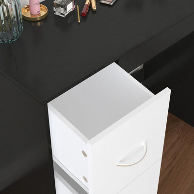 URBNLIVING Height 79.5cm 3 Drawer Wooden Bedroom Dressing Computer Work ...