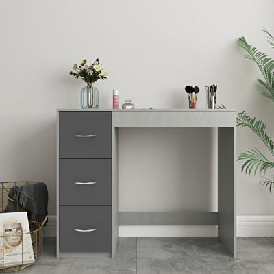 URBNLIVING Height 79.5cm 3 Drawer Wooden Bedroom Dressing Computer Work ...