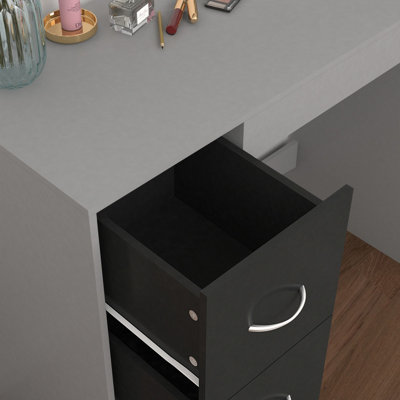 URBNLIVING Height 79.5cm 3 Drawer Wooden Bedroom Dressing Computer Work ...