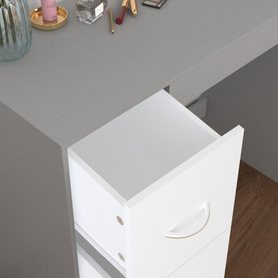 URBNLIVING Height 79.5cm 3 Drawer Wooden Bedroom Dressing Computer Work ...