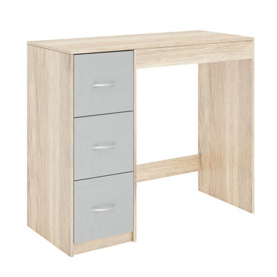 URBNLIVING Height 79.5cm 3 Drawer Wooden Bedroom Dressing Computer Work ...