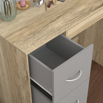 URBNLIVING Height 79.5cm 3 Drawer Wooden Bedroom Dressing Computer Work ...