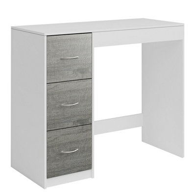 URBNLIVING Height 79.5cm 3 Drawer Wooden Bedroom Dressing Computer Work ...