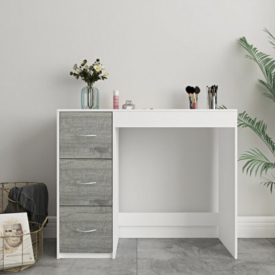 URBNLIVING Height 79.5cm 3 Drawer Wooden Bedroom Dressing Computer Work ...