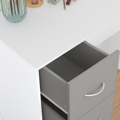 URBNLIVING Height 79.5cm 3 Drawer Wooden Bedroom Dressing Computer Work ...