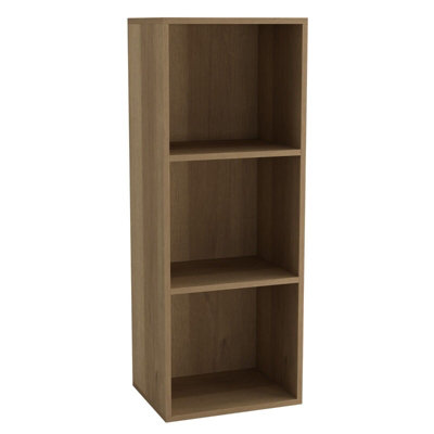 URBNLIVING Height 79.5cm 3 Shelf Wooden Bookcase Shelving Colour Warm ...