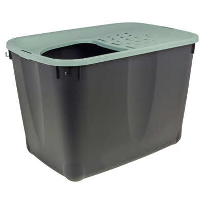 URBNLIVING Large Plastic Pet Cat Litter Bucket Box Enclosure Container ...