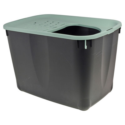 URBNLIVING Large Plastic Pet Cat Litter Bucket Box Enclosure Container ...
