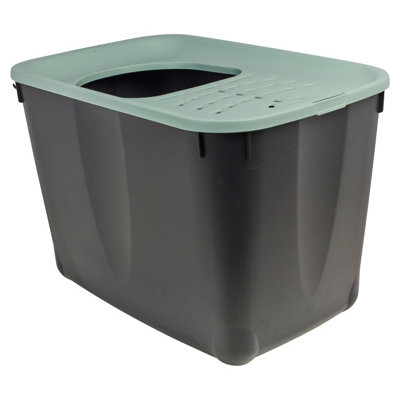 URBNLIVING Large Plastic Pet Cat Litter Bucket Box Enclosure Container ...