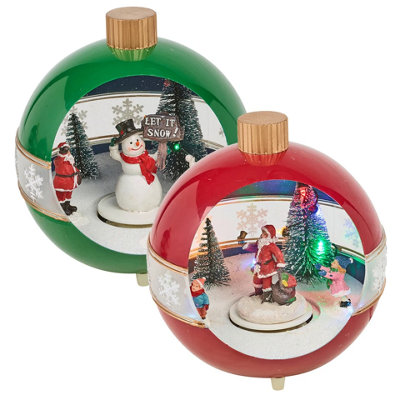 URBNLIVING LED Illuminated Snowball Santa Christmas Winter Scene ...