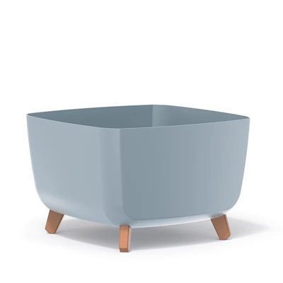 URBNLIVING LIGHT GREY 40CM SQUARE GRACIA PLANTER FLOWER POT WITH LEGS ...