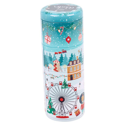 URBNLIVING Set of Mini Christmas Metal Storage Tins - Festive Nesting ...