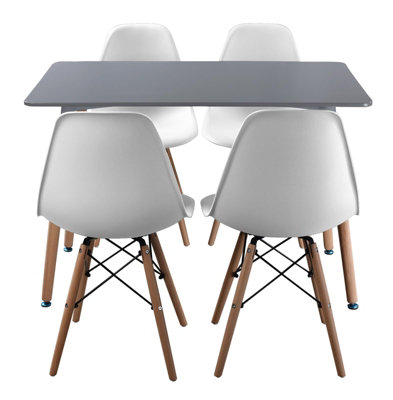 URBNLIVING TROMSO 110cm Rectangle Scandi Style Kitchen Coffee Grey ...