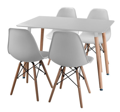 URBNLIVING TROMSO 110cm Rectangle Scandi Style Kitchen Coffee White ...