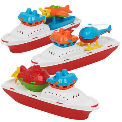 URBNLIVING Tug Boat Seaplane Toy Set Bath Summer Beach Educational Aqua ...