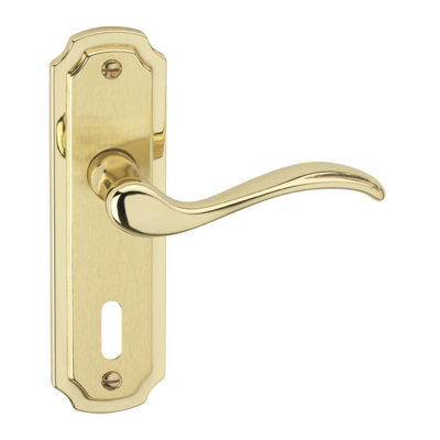 URFIC 1 Pair (2 Handles) Constance Dual Tone Lever Lock Handle PB/SB