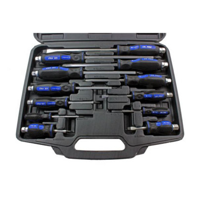 US PRO 12PC Go Through Screwdriver Set Slotted + Philips 1610