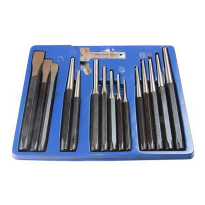 US PRO 16pc Punch & Chisel Set Cold Chisels Center Punch PIN Punch ...
