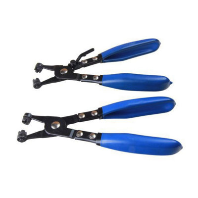 US PRO 2PC Hose Clamp Pliers Set V & Cross Slot Jaws Clip Oil Pipe ...