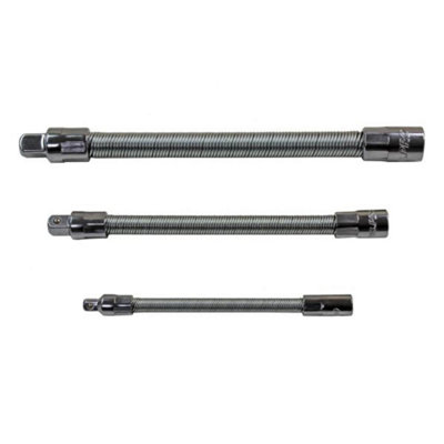 US PRO 3 Piece Flexible Extension Bar Adaptor Set - 1/4" 3/8" 1/2 ...
