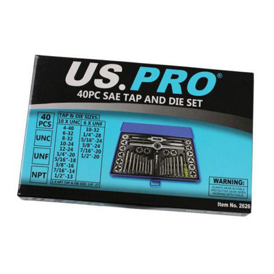 US PRO 40pc SAE / Imperial Tap And Die Set 2626