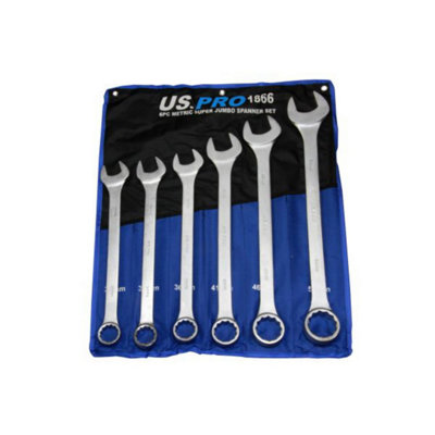 US PRO 6 piece Super Jumbo Combination Spanner Set Wrench 33-50mm 1866 ...